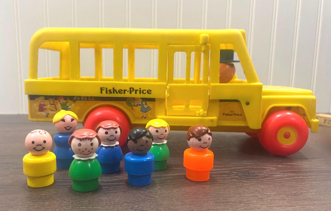 Vintage 1984 Fisher Price School Bus Little People Vintage Toys Etsy