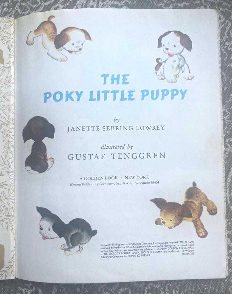Vintage Little Golden Book, the Poky Puppy , Children’s Book, 1970, - Etsy