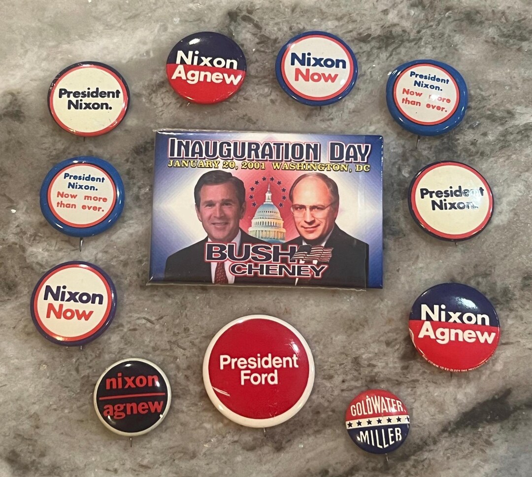 Vintage Political Pins, Pin Back Buttons, Vintage Pins, Lot of 12 ...