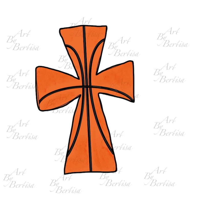 Basketball Cross PNG Design Hand Drawn Digital Download - Etsy