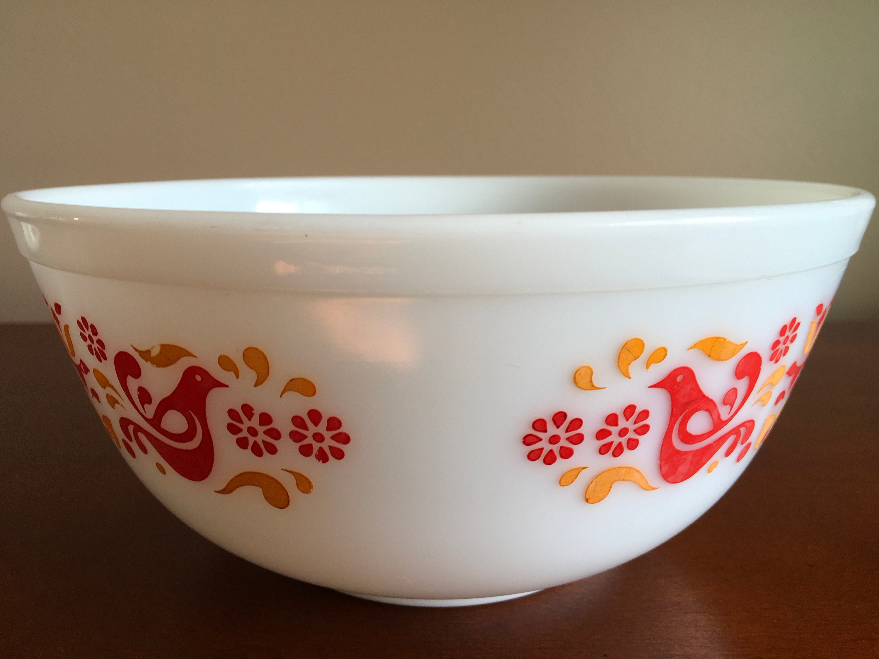 Vintage Pyrex Friendship Birds and Flowers 403 Mixing Bowl - Etsy