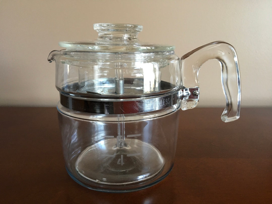 Vintage Pyrex 6 Cups Glass Coffee Pot Percolator With Inserts - Etsy