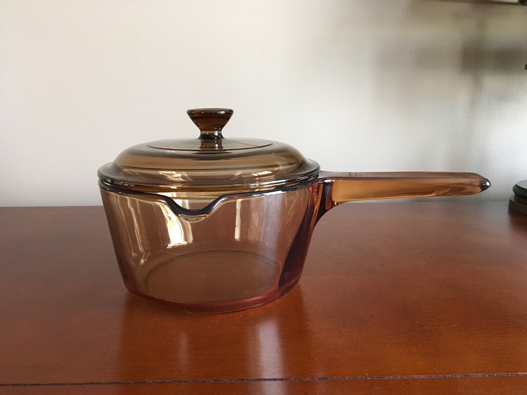 Vintage Corning Ware Vision Amber Glass Saucepan/ Pot With a - Etsy