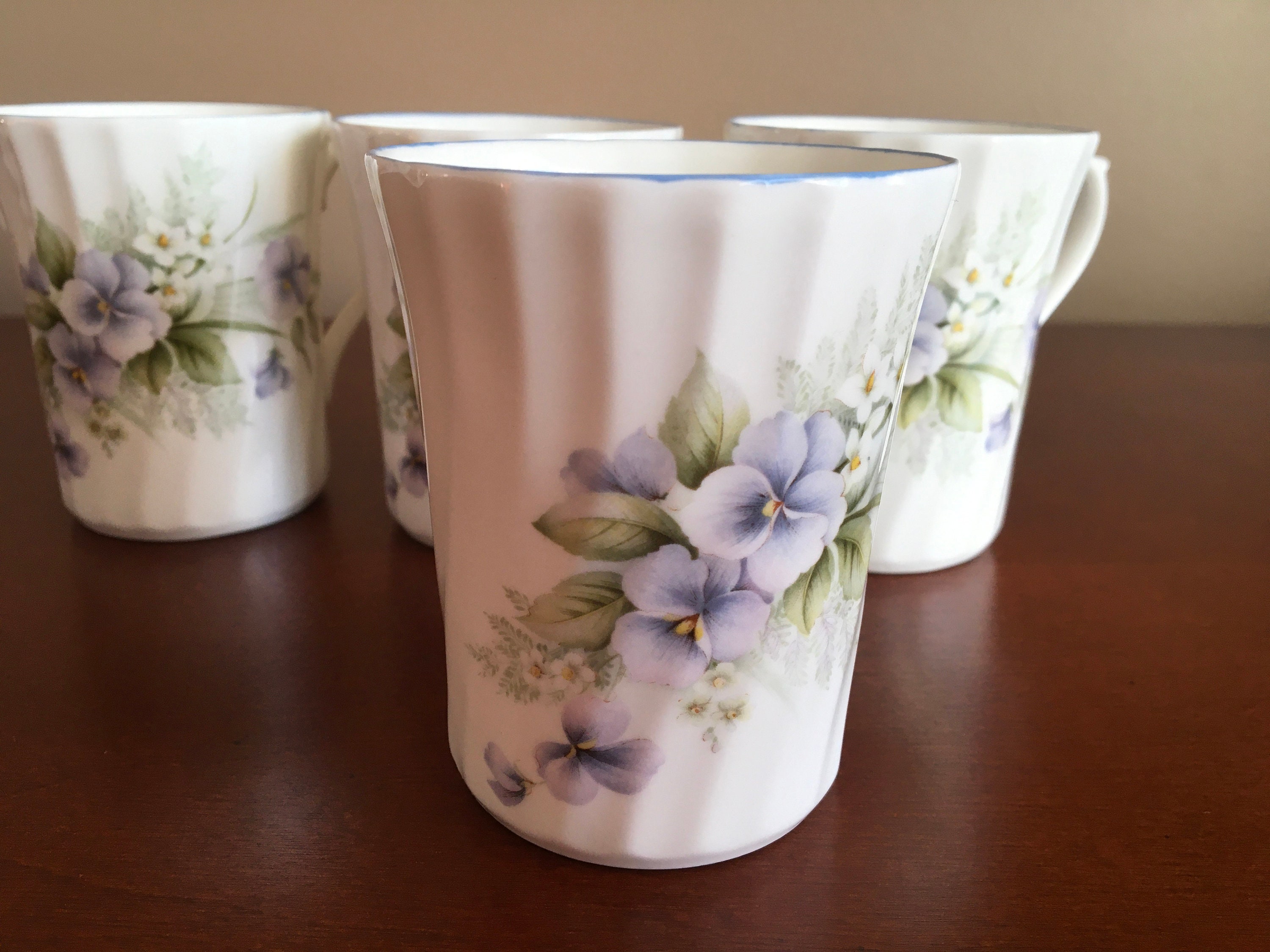 Set of 4 Vintage Royal Castle Staffordshire Pansies Mugs - Etsy