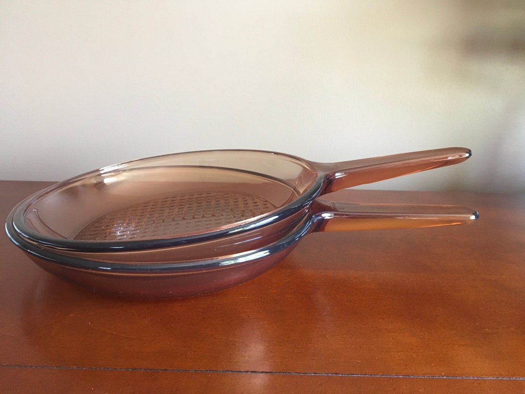 Vintage Corning Vision Amber Glass Skillet Frying Pan 10.5 Inches 1 of ...