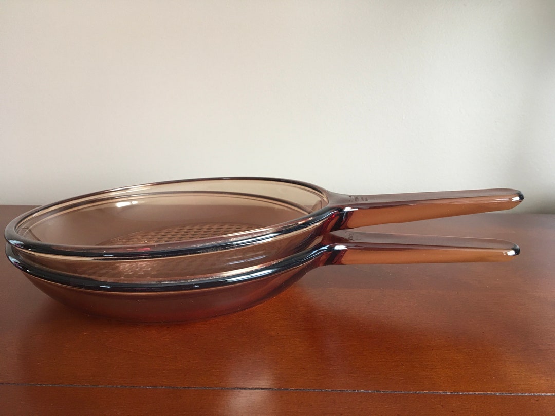 ONE (1) Vintage Corning Vision Amber Glass Skillet Frying Pan 9 3/4” - Etsy