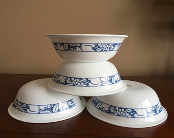 Corelle Harvest Time HTF Pattern, Blue Fruit and Foliage Dinner Plates ...