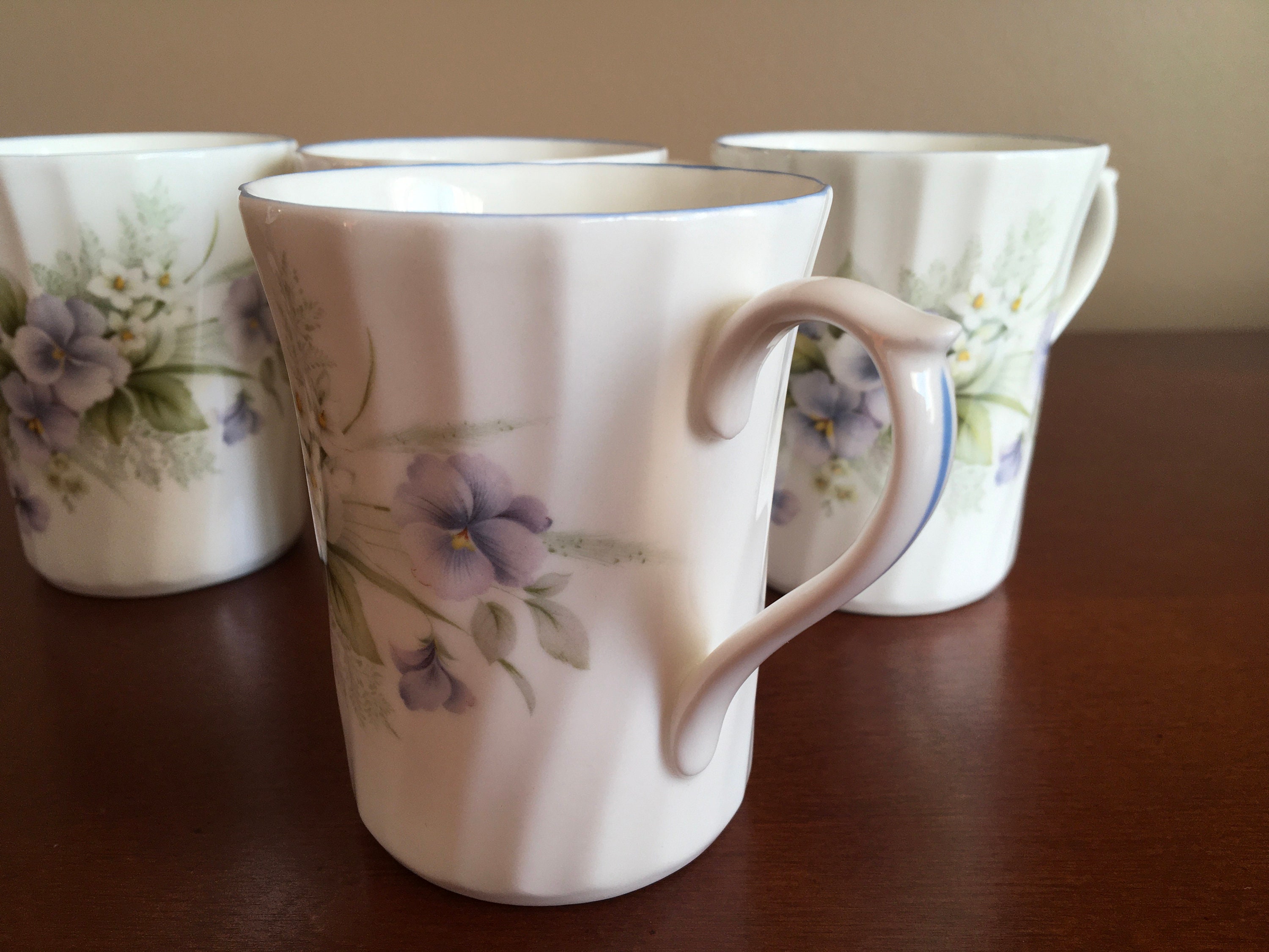 Set of 4 Vintage Royal Castle Staffordshire Pansies Mugs - Etsy