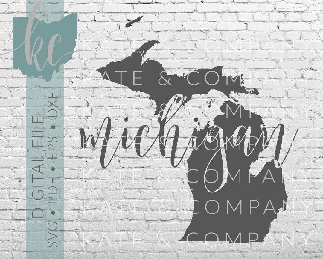 Michigan State Shape • digital Download • SVG • PDF • DXF • print ...