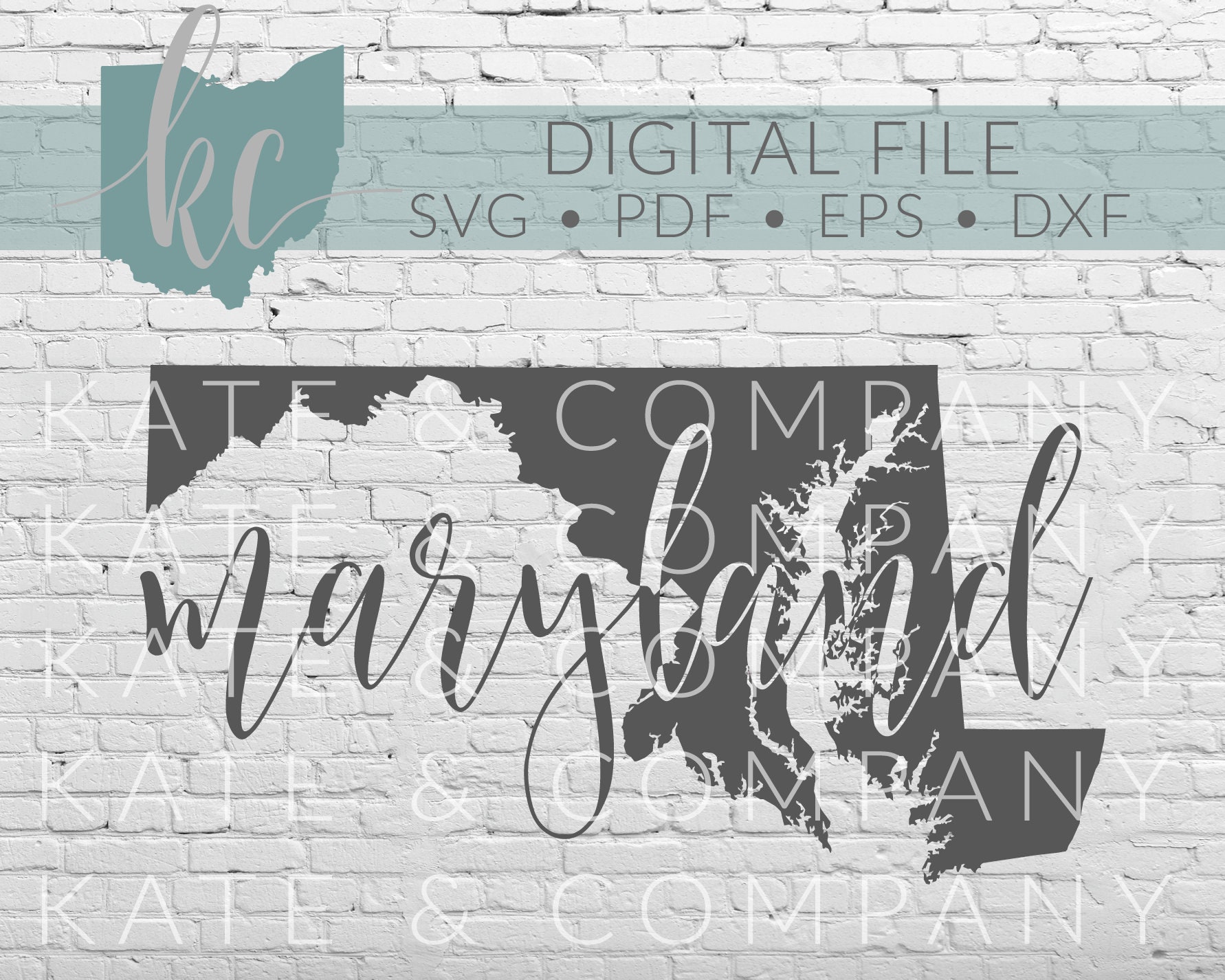 Maryland State Shape • digital Download • SVG • PDF • DXF • print ...
