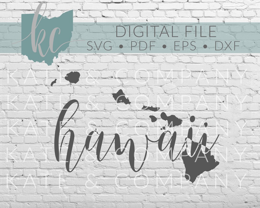 Hawaii State Shape • digital Download • SVG • PDF • DXF • print • laser ...