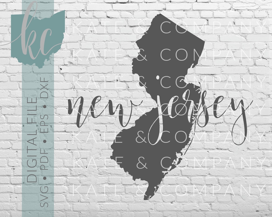 New Jersey State Shape • digital Download • SVG • PDF • DXF • print ...