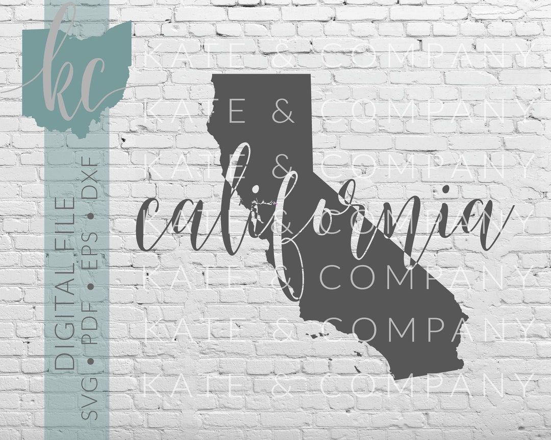 California State Shape • digital Download • SVG • PDF • DXF • print ...