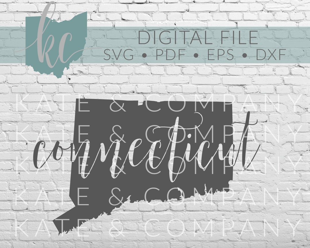 Connecticut State Shape • digital Download • SVG • PDF • DXF • print ...