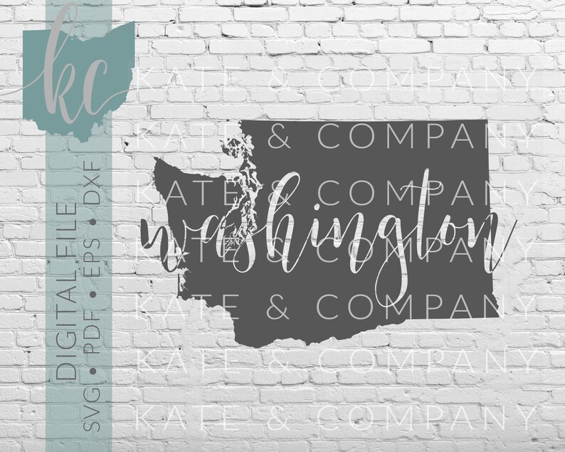 Washington State Shape • digital Download • SVG • PDF • DXF • print ...