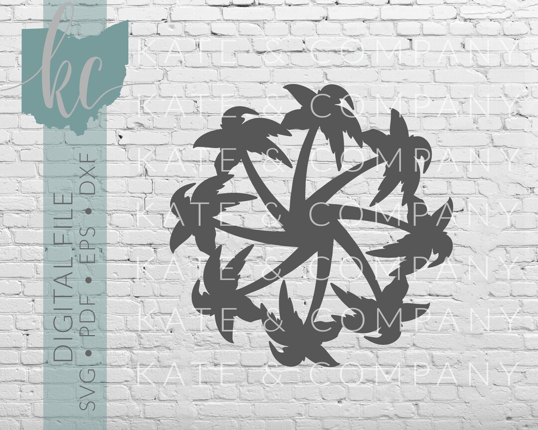 Palm Tree Snowflake • digital Download • SVG • PDF • DXF • print ...