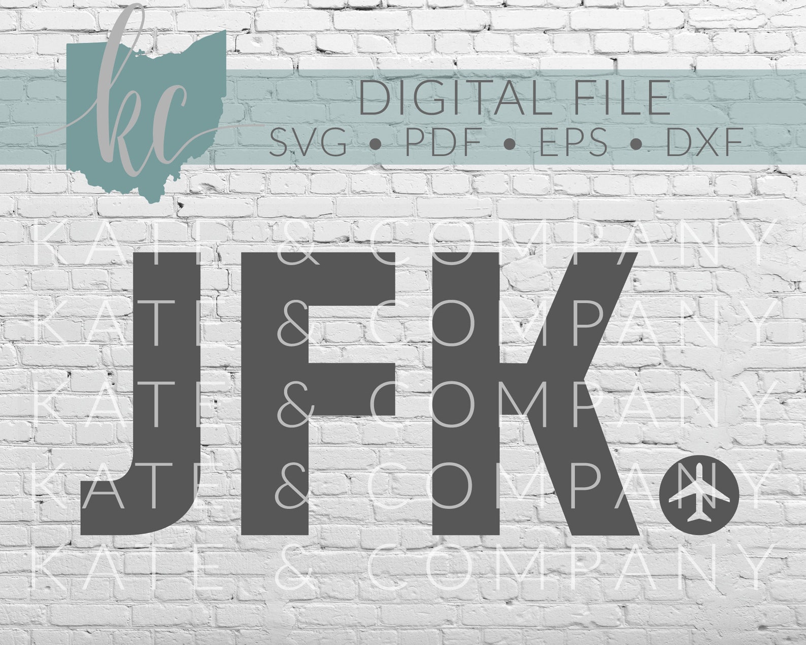 JFK Airport Code • digital Download • SVG • DXF • print • cut • laser ...