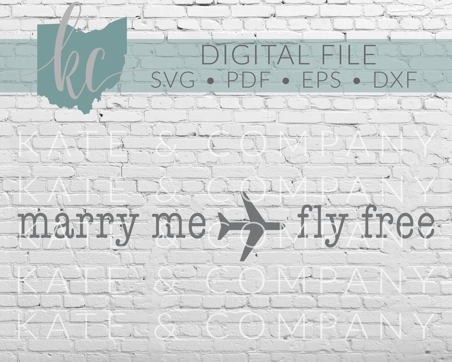 Marry Me Fly Free digital Download SVG PDF DXF print laser Glowforge ...