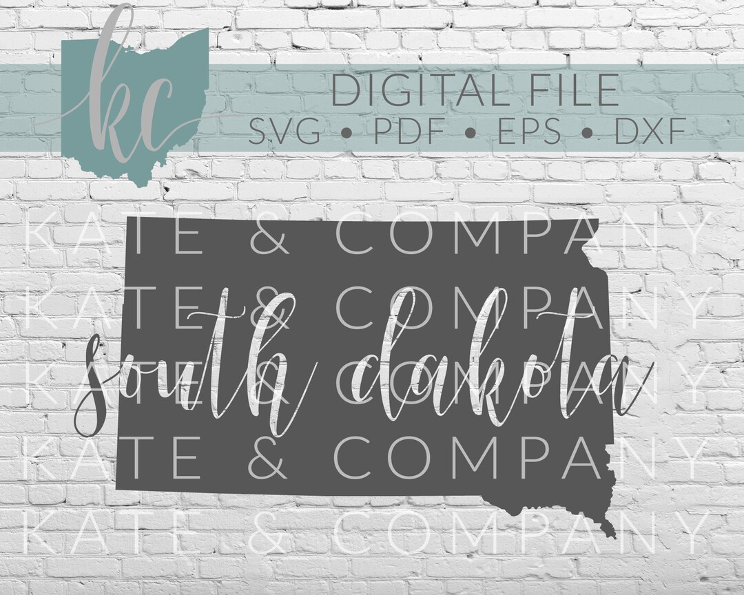 South Dakota State Shape • digital Download • SVG • PDF • DXF • print ...