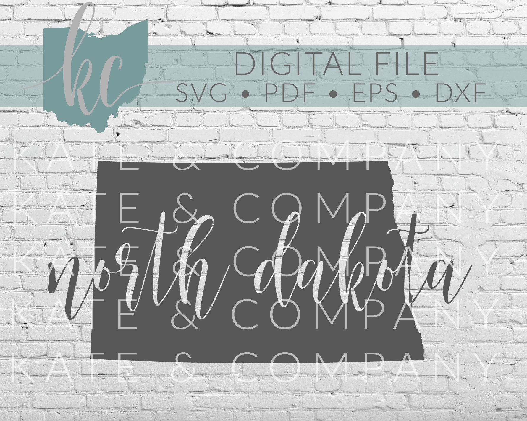 North Dakota State Shape • digital Download • SVG • PDF • DXF • print ...