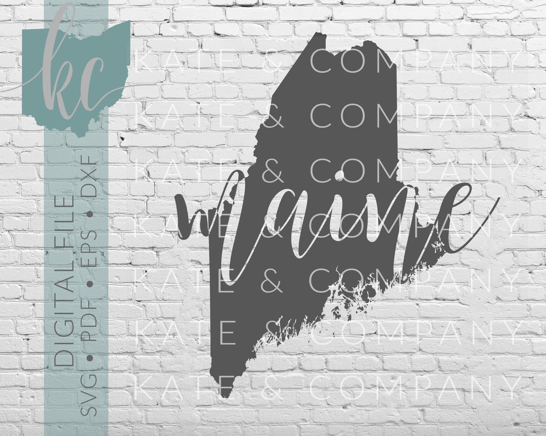 Maine State Shape • digital Download • SVG • PDF • DXF • print • laser ...