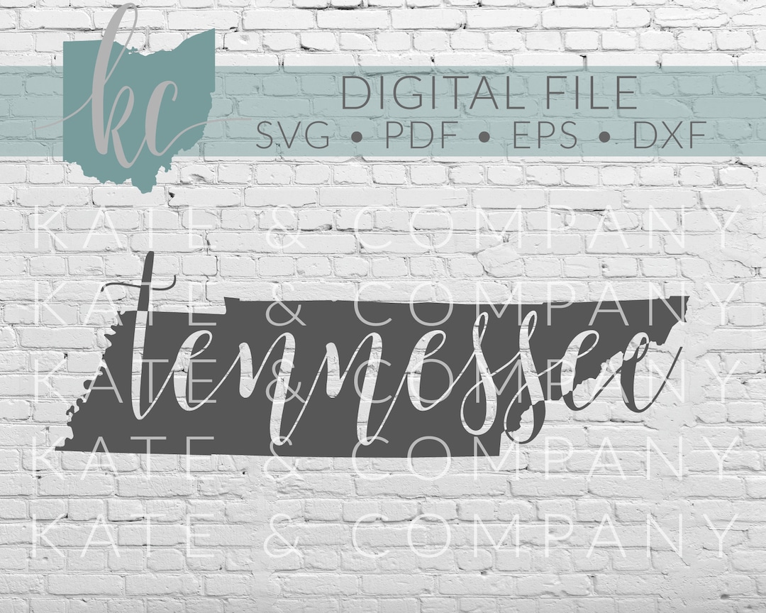 Tennessee State Shape • digital Download • SVG • PDF • DXF • print ...
