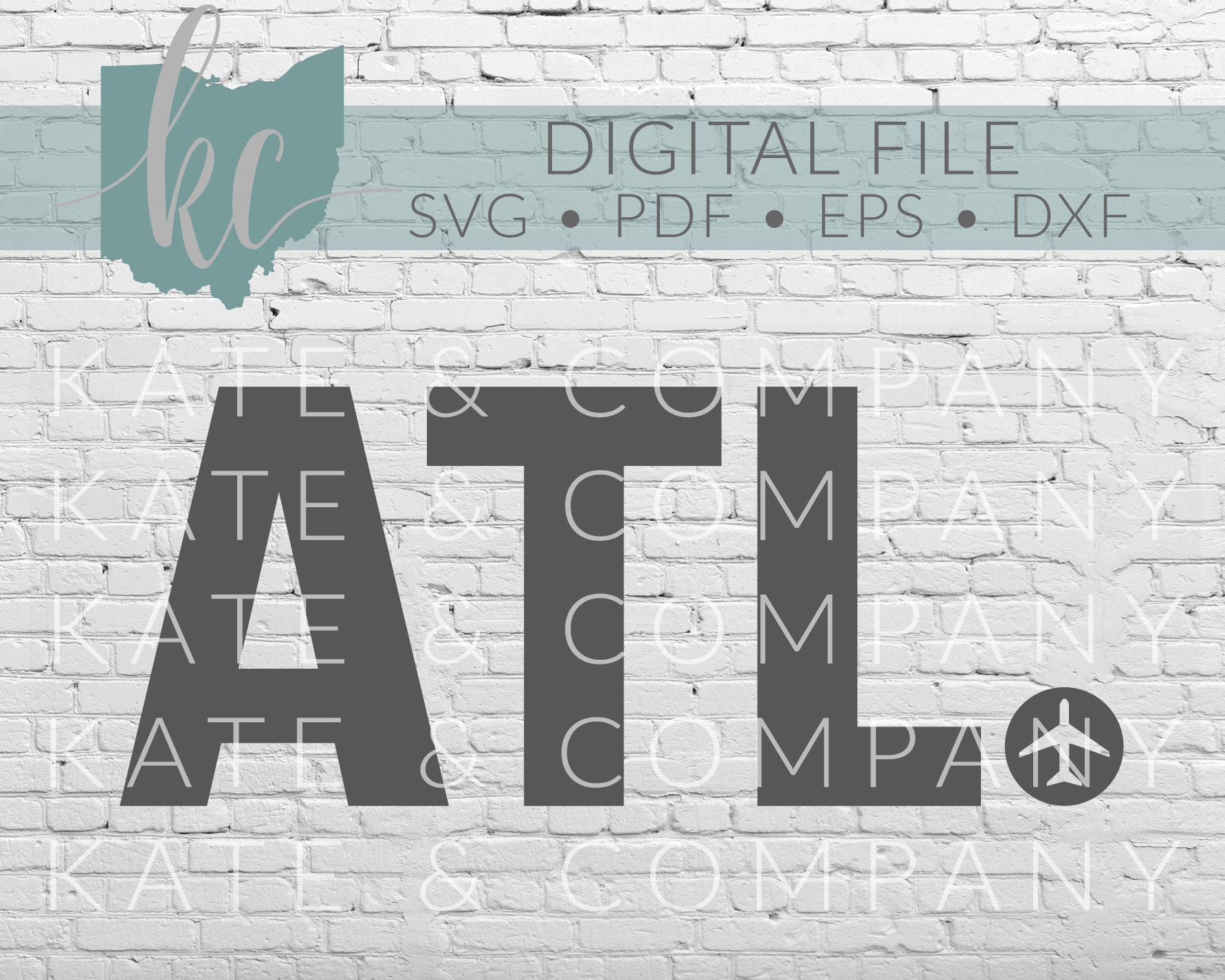 ATL Airport Code • digital Download • SVG • DXF • print • cut • laser ...