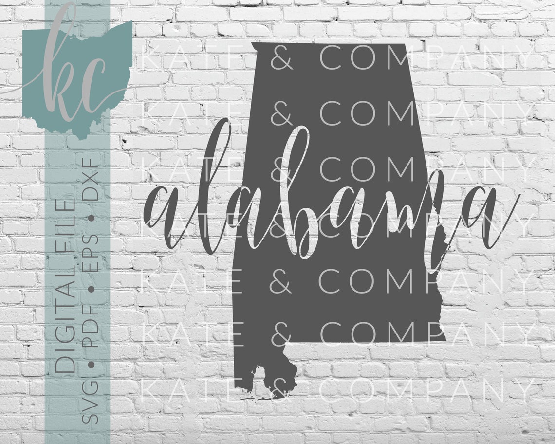 Alabama State Shape • digital Download • SVG • PDF • DXF • print ...