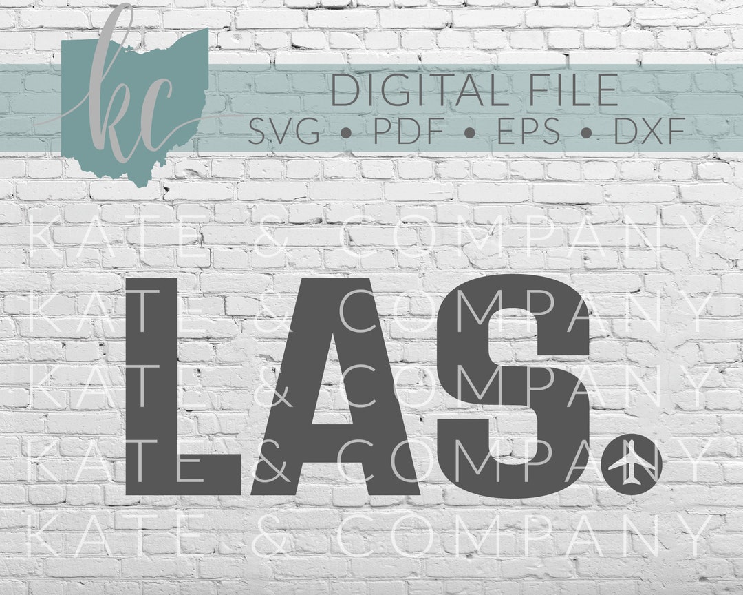 LAS Airport Code • digital Download • SVG • DXF • print • cut • laser ...