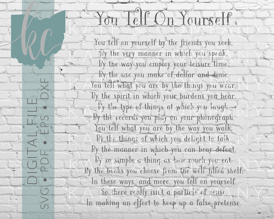 You Tell on Yourself • digital Download • SVG • PDF • DXF • print ...