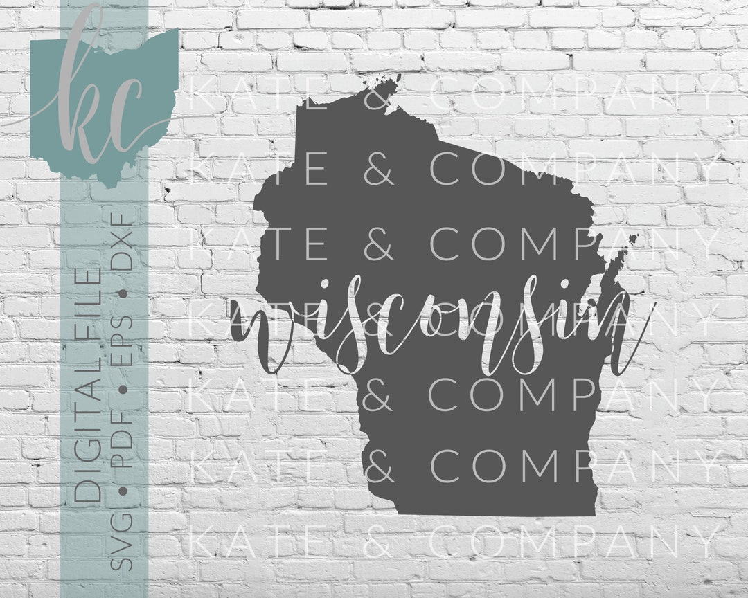 Wisconsin State Shape • digital Download • SVG • PDF • DXF • print ...