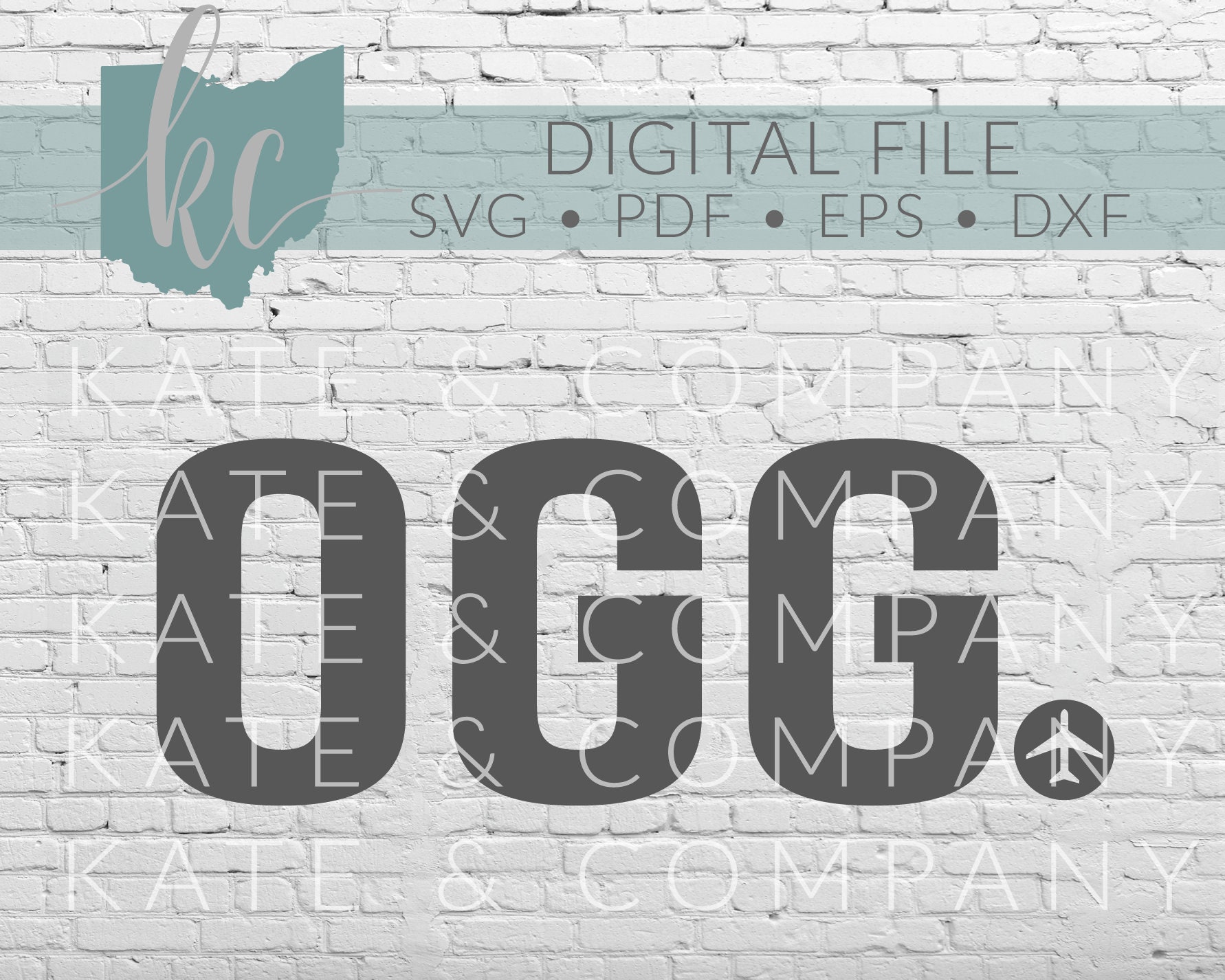 OGG Airport Code • digital Download • SVG • DXF • print • cut • laser ...