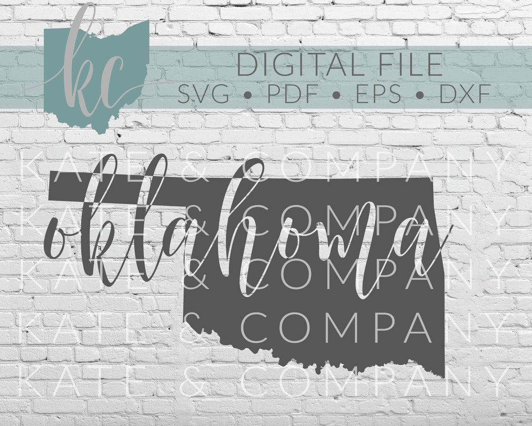 Oklahoma State Shape digital Download SVG PDF DXF print laser Glowforge ...