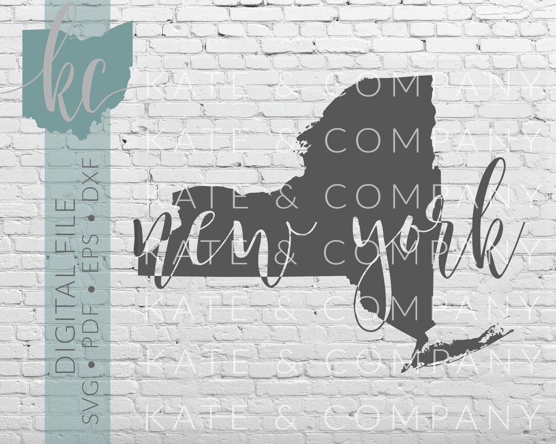 New York State Shape • digital Download • SVG • PDF • DXF • print ...