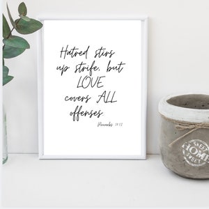 Proverbs 10:12 Scripture Print - Etsy