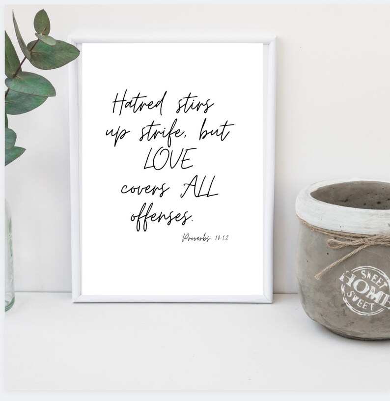 Proverbs 10:12 Scripture Print - Etsy