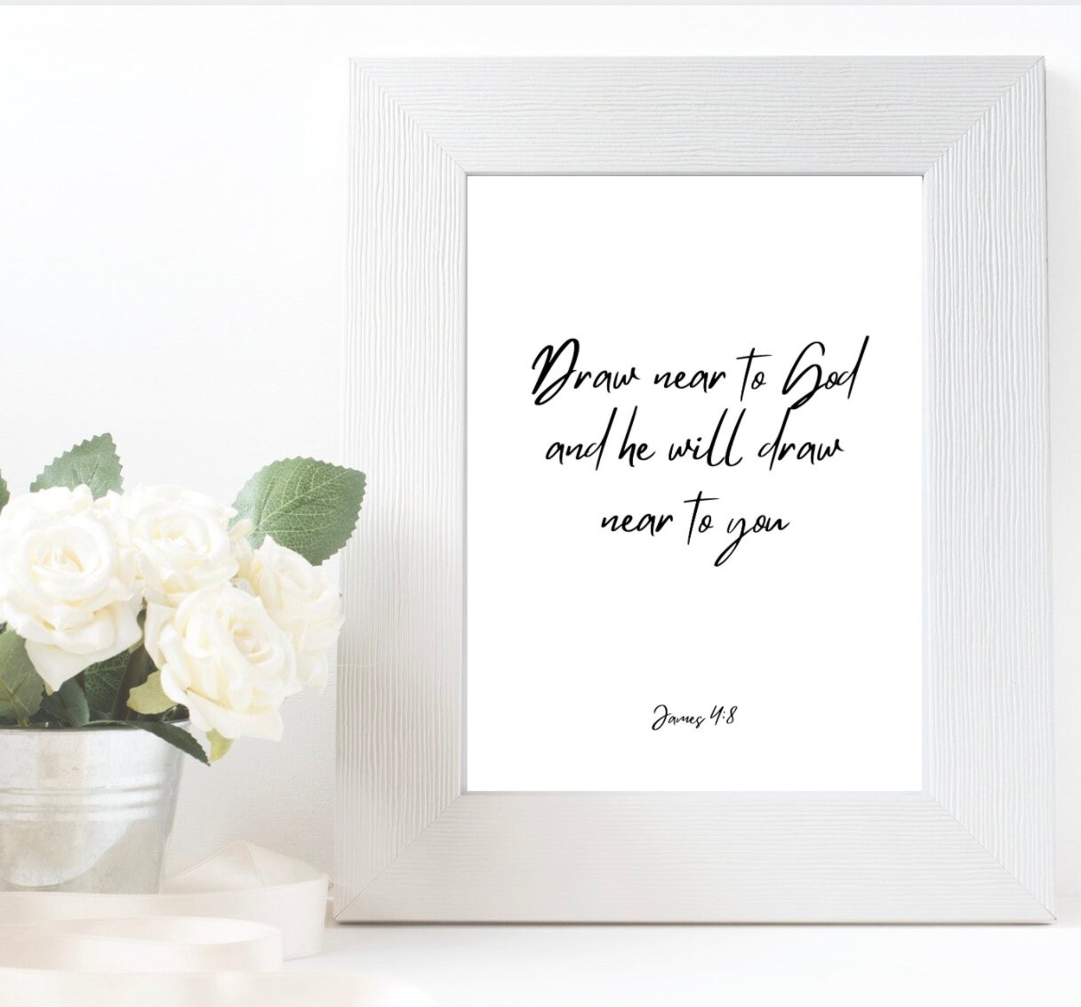 Draw Near God James 4:8 Scripture Wall Art Print - Etsy