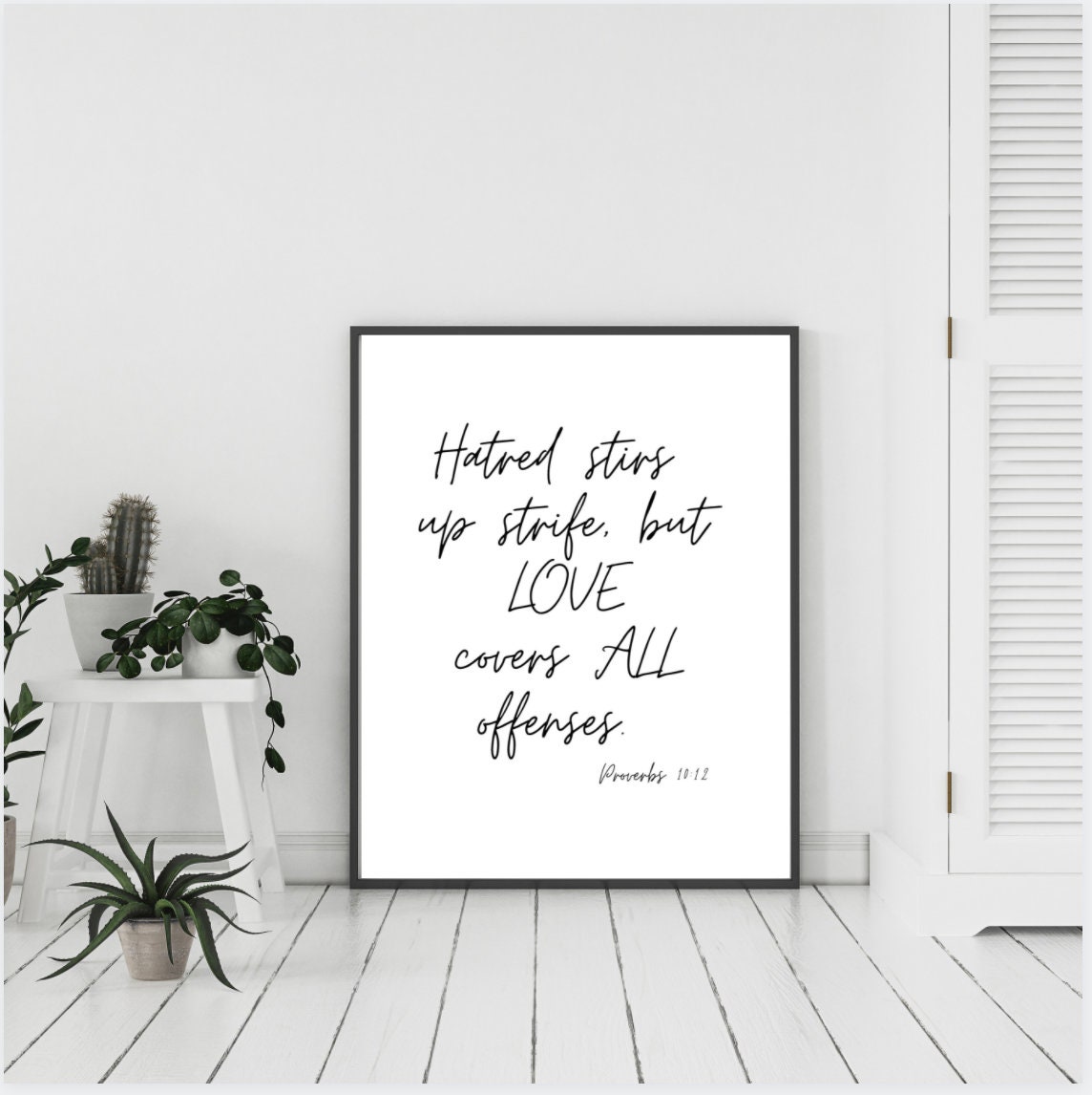 Proverbs 10:12 Scripture Print - Etsy