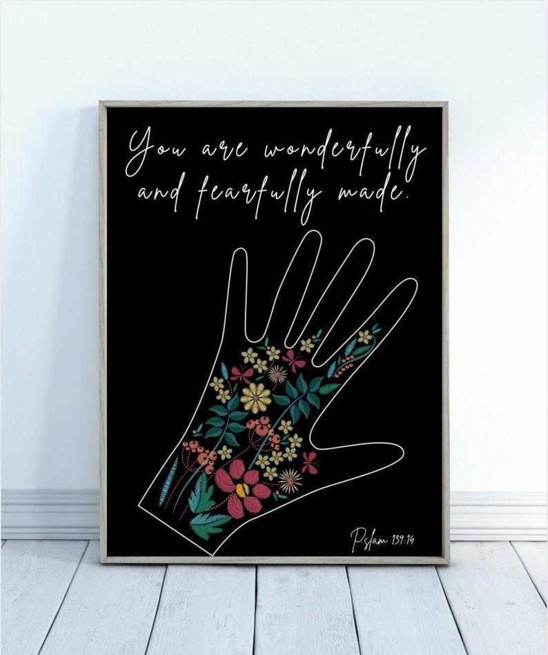 Psalm 139 Wonderfully Made Print, Psalm 139 Wall Art - Etsy