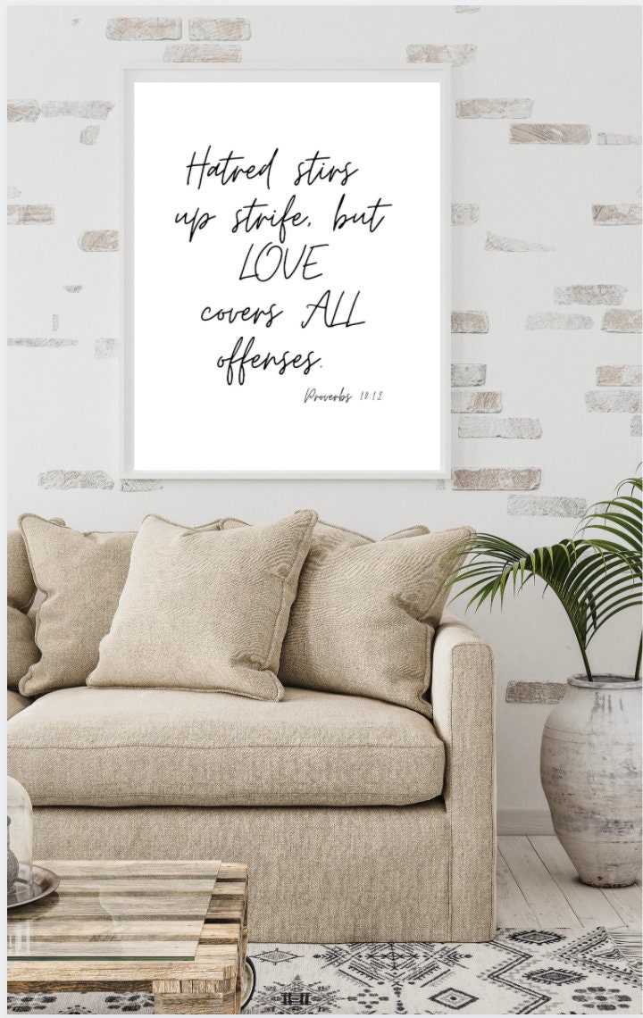Proverbs 10:12 Scripture Print - Etsy