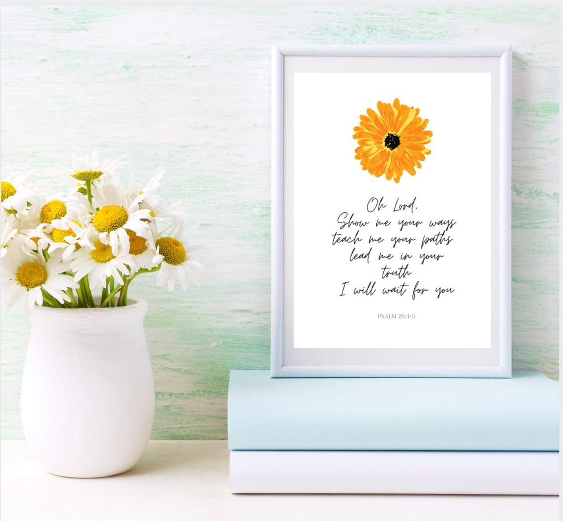 Teach Me Lord Psalm 25 Scripture Print Wall Art - Etsy