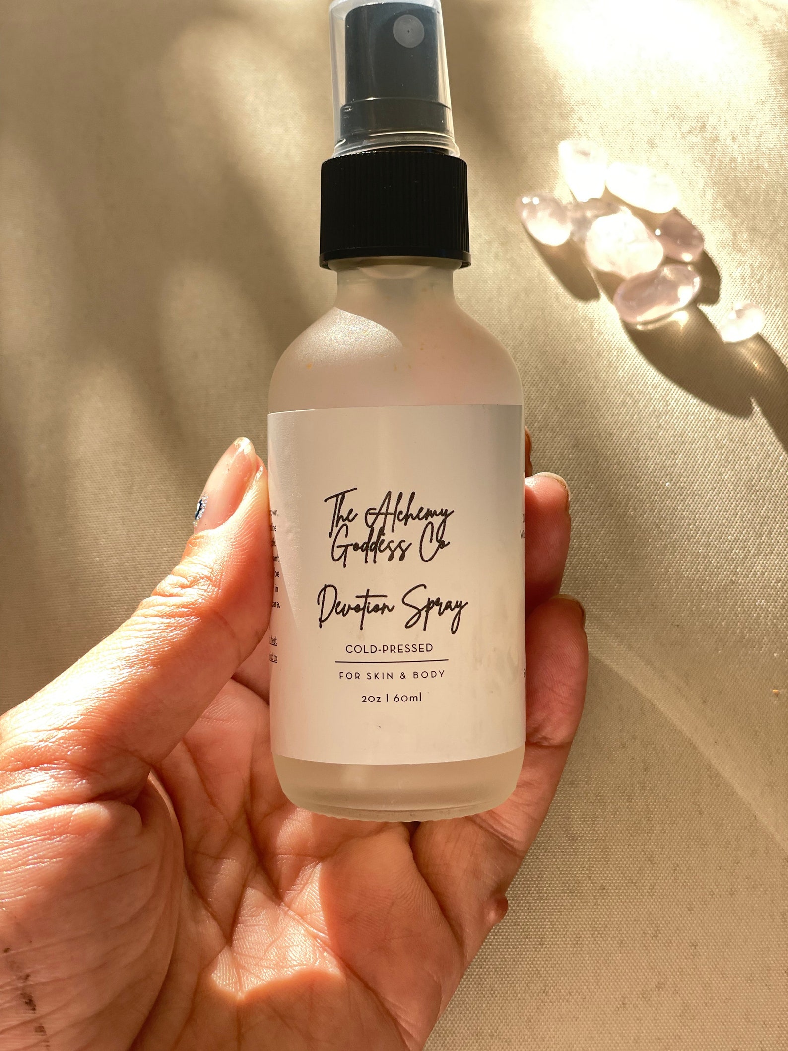 Rose Body Spray Tumbled Rose Quartz Self Love Spray Moon - Etsy