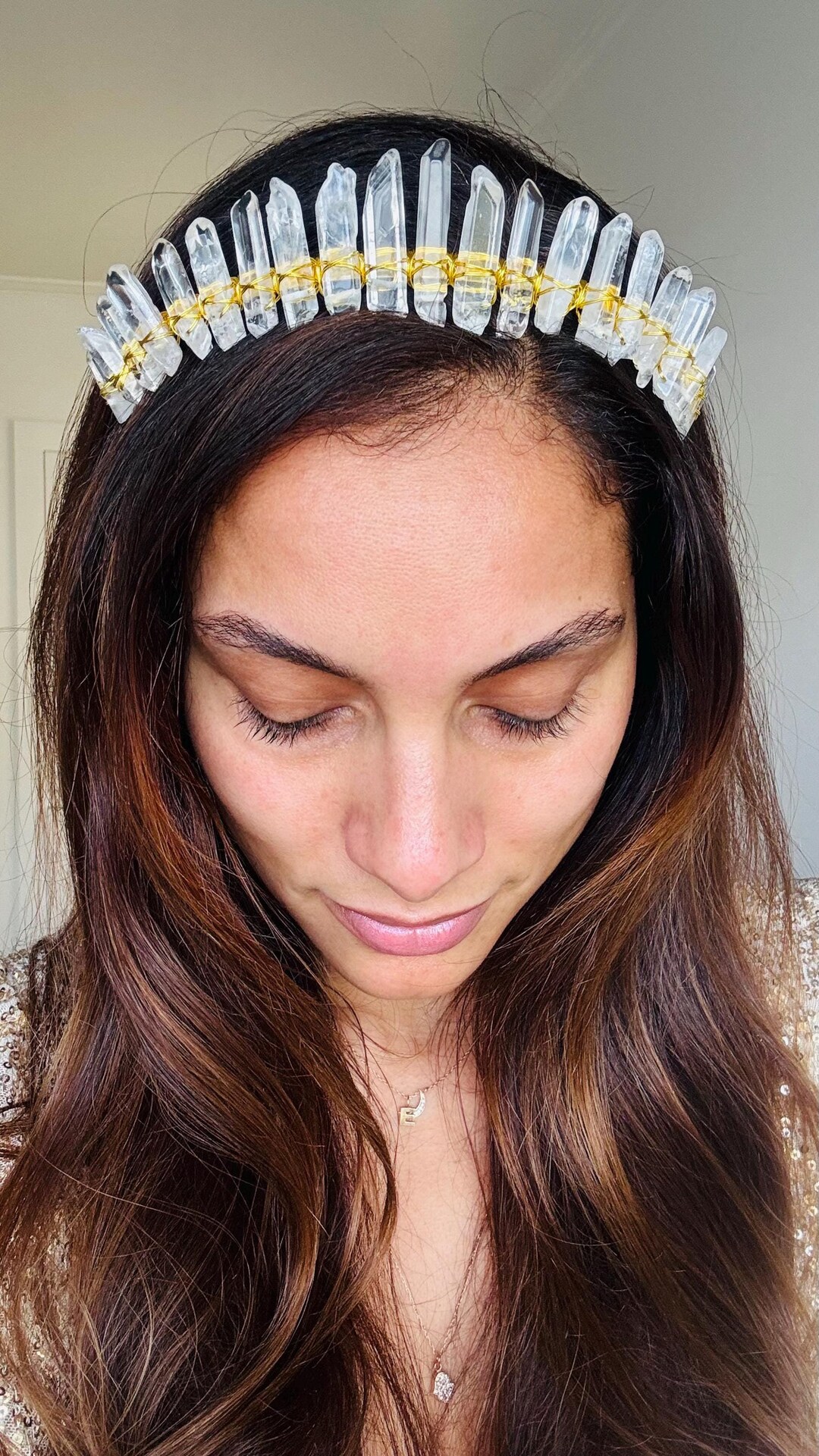 Clear Quartz Crown Crystal Goddess Hair Crown - Celestial Moon Goddess ...