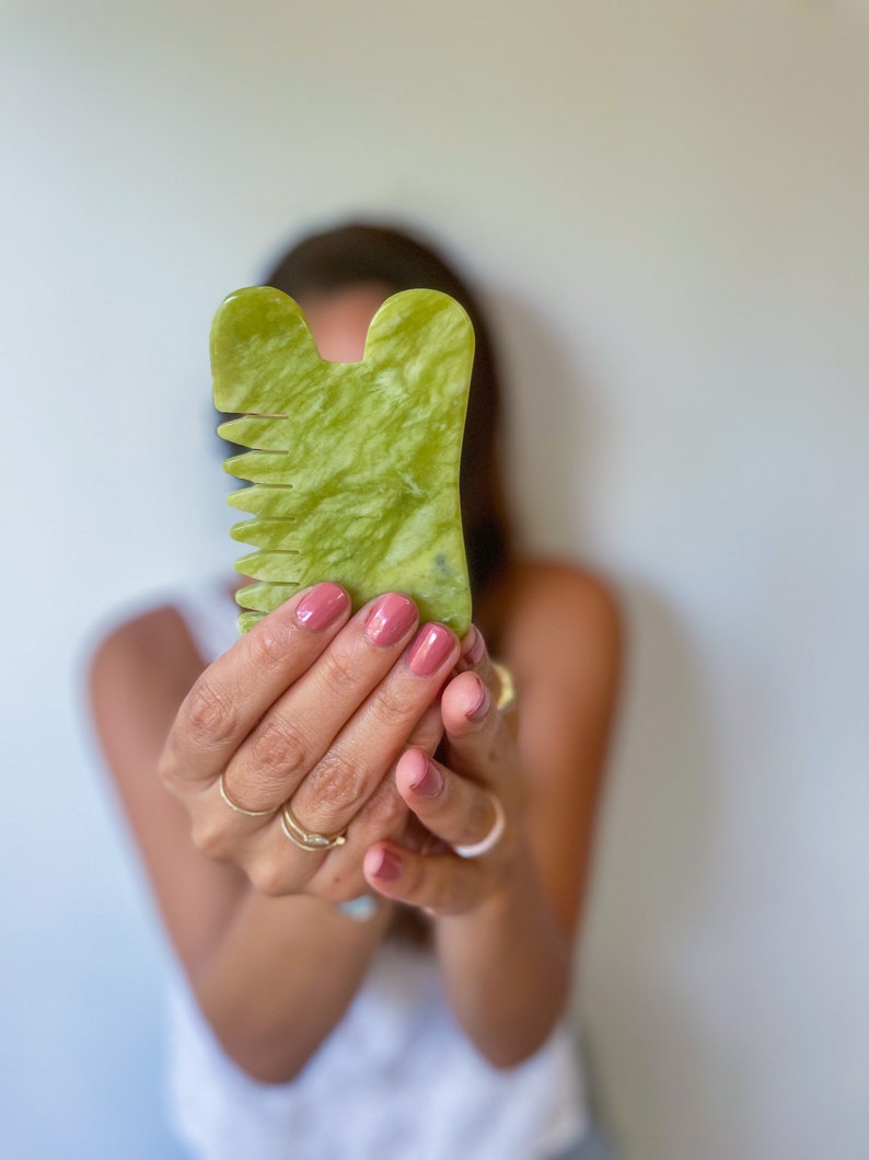Limited Edition Face Oil, Green Jade Gua Sha Set, Hair Comb, Massage - Etsy