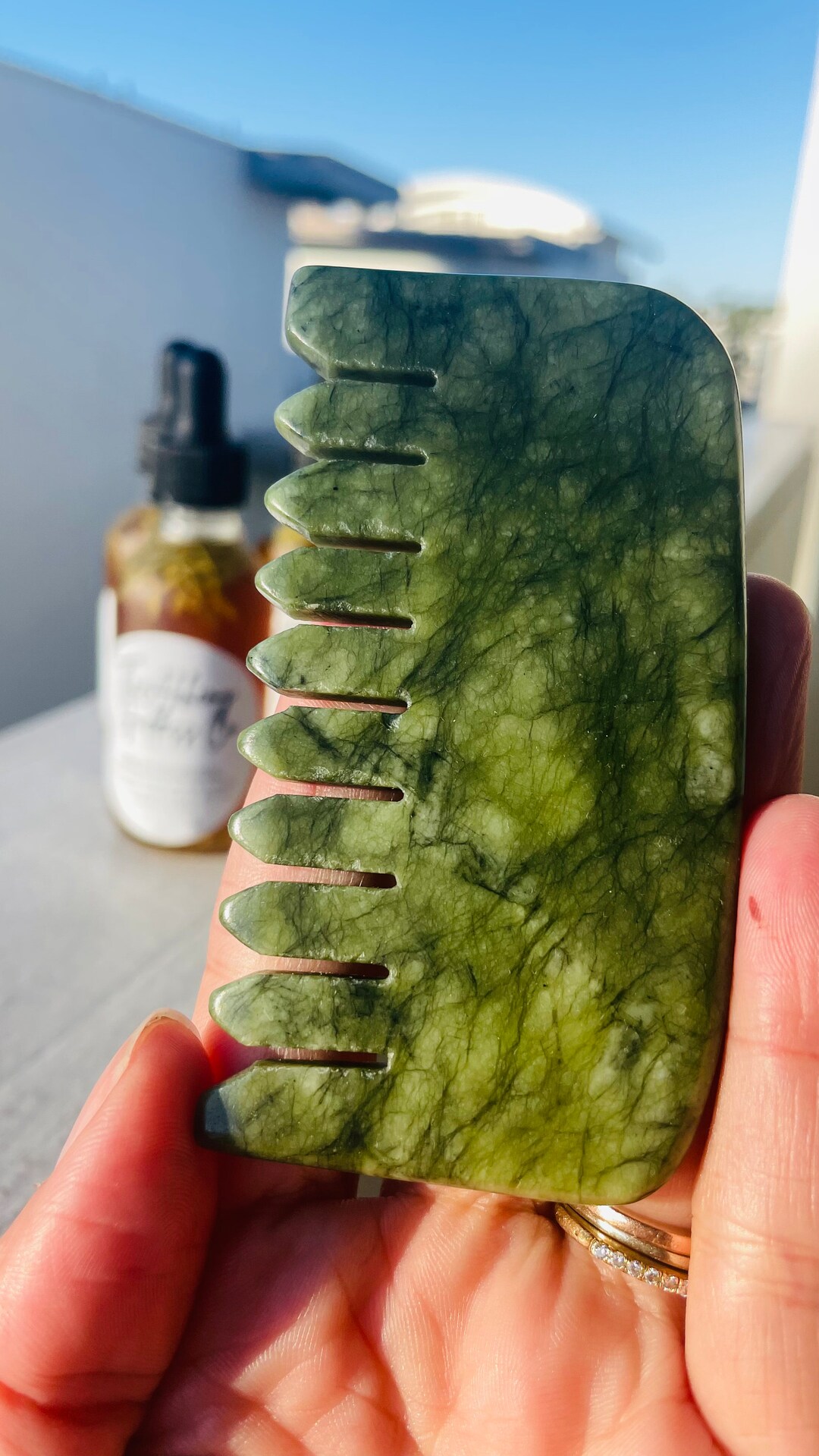 Limited Edition 2oz Hair Oil, Hair Massage Jade Comb Gua Sha Set, Hair ...