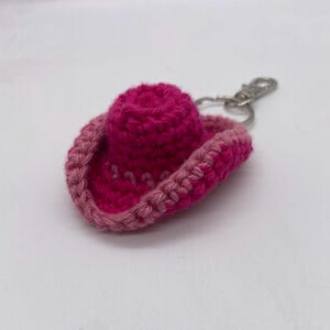 Crochet Pink Cowboy Hat Keychain | Cowgirl | Pink Pony Club | Custom ...
