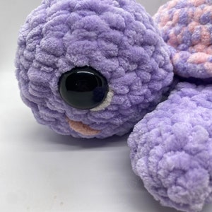 Large Crochet Stuffed Turtle Purple and Pink Ready to Ship Fast ...