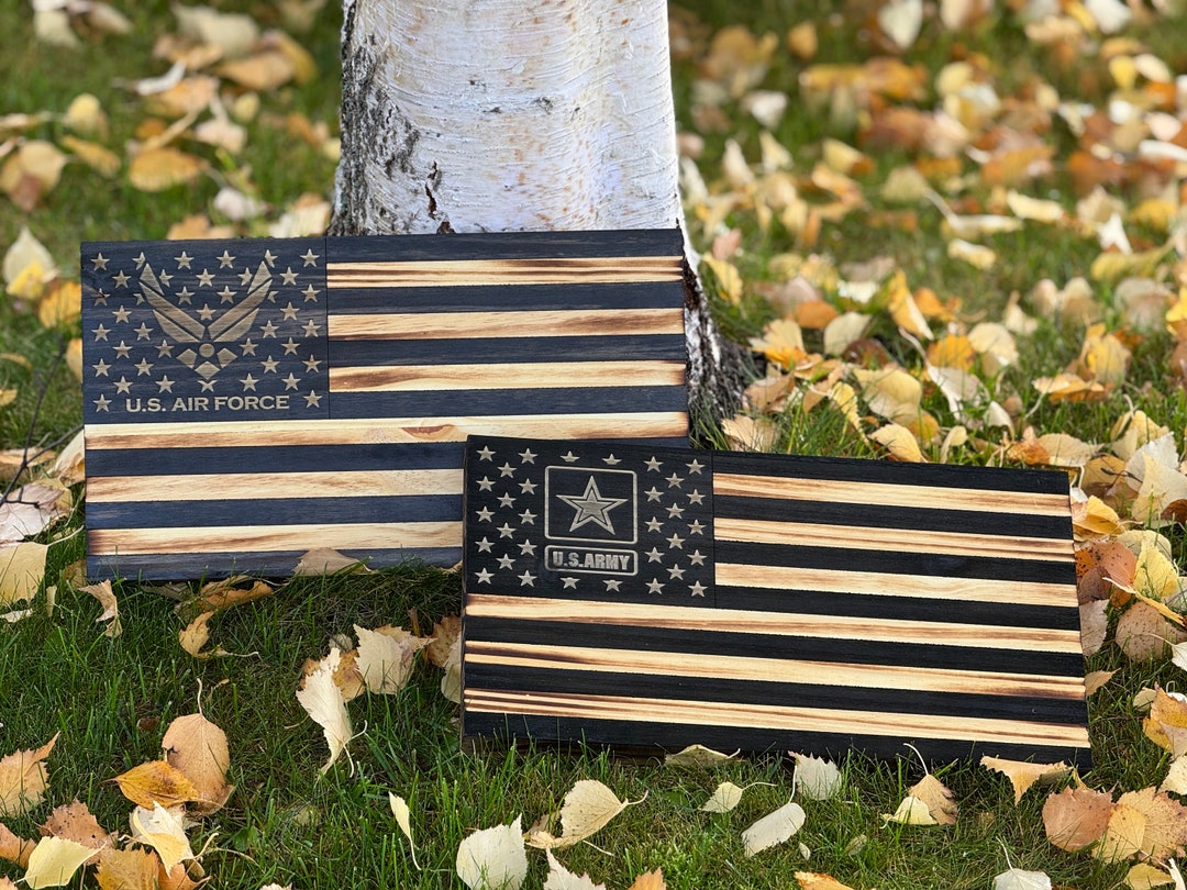 Handcrafted Wood Rustic American Flag, Burned Wood Flag, USA Flag ...