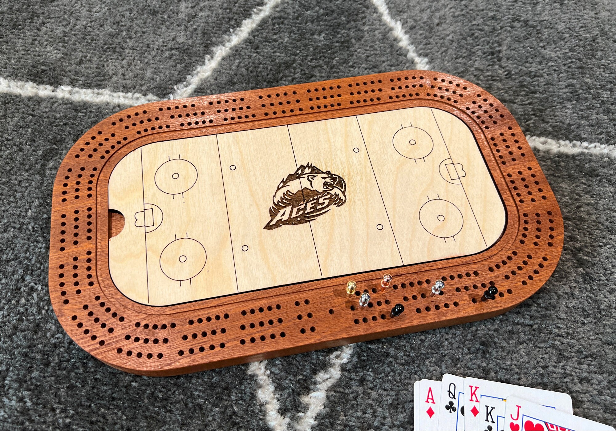 Customized Hockey Rink Cribbage Board Hidden Storage - Etsy