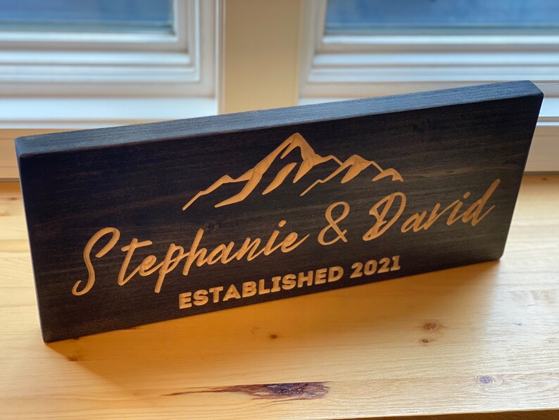 Custom Wedding Wood Sign Personalized, Made in Alaska, Rustic Mountain ...